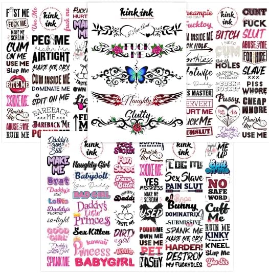 Amazon.com : Kink Ink - 114 x Sexy Naughty Hardcore Words and Phrases Temporary Tattoo Kinky ...