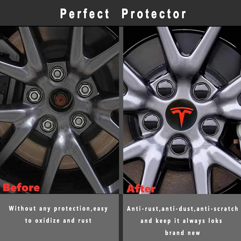 round Tesla Model 3, S&X Wheel Center Hub Caps Kit,Car Center Cap Lug ...