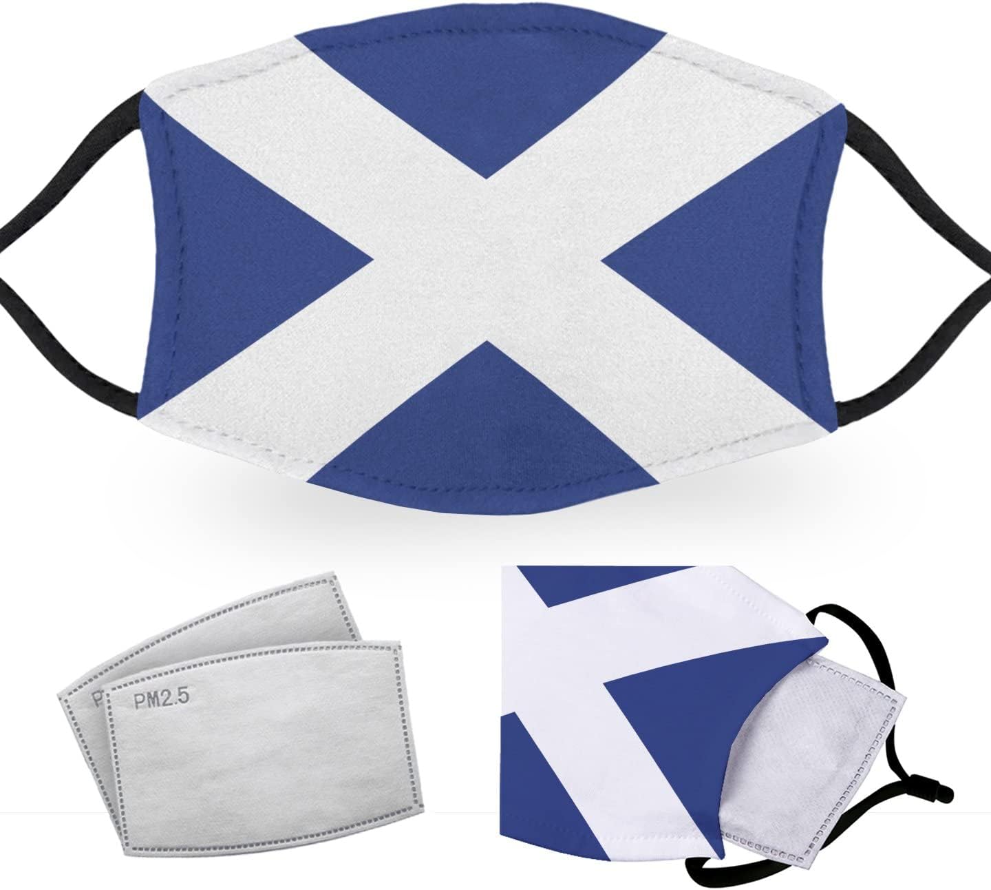 Scotland Flag - Adult Face Masks - 2 Filters Included : Amazon.co.uk ...