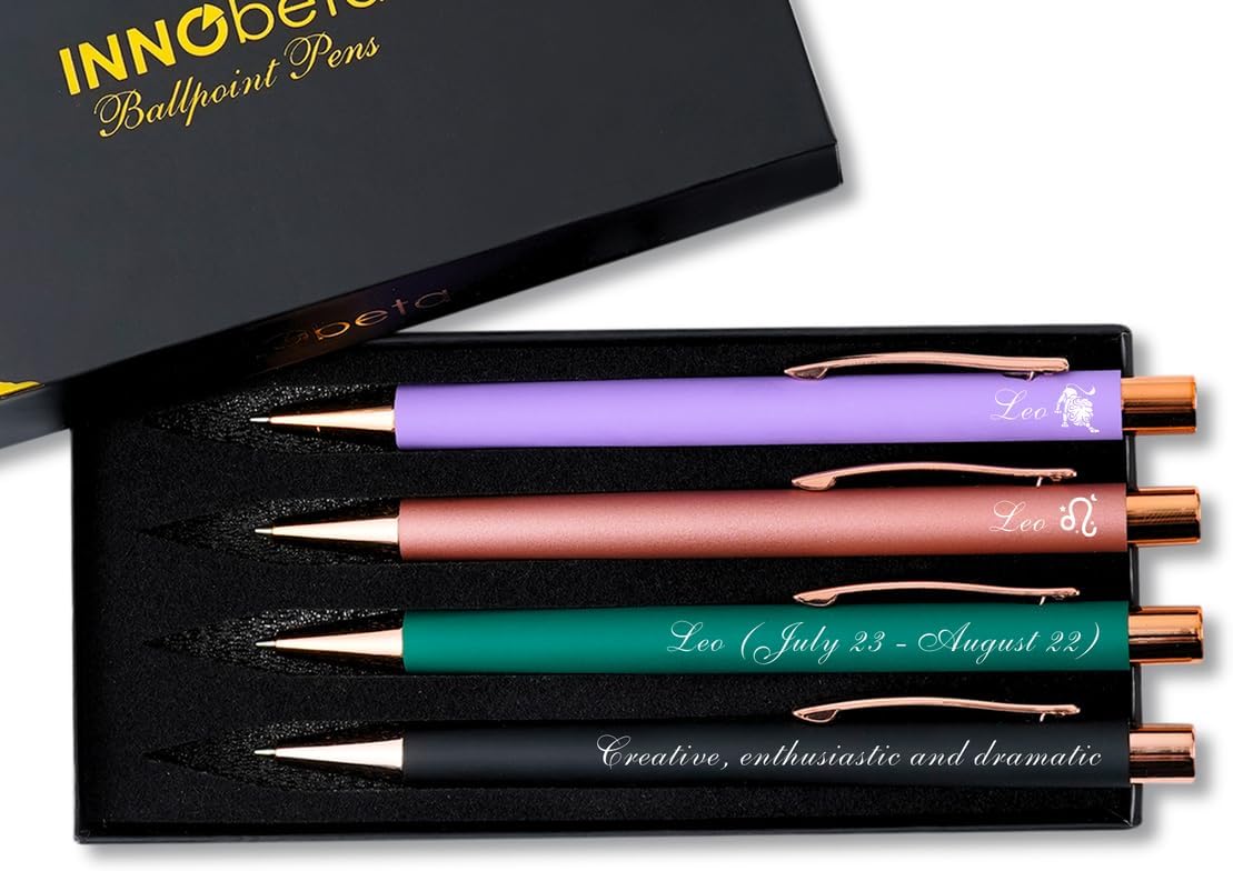 Amazon.com : InnoBeta Leo Gifts for Women Ballpoint Pen Set of 4 ...