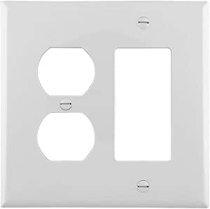 Cooper Wiring 2-Gang Duplex Receptacle & Rocker Plate - White PJ826W ...