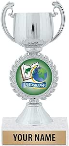 Amazon.com : 6.5" Silver Geography Trophies, Custom Chaplet Cup ...