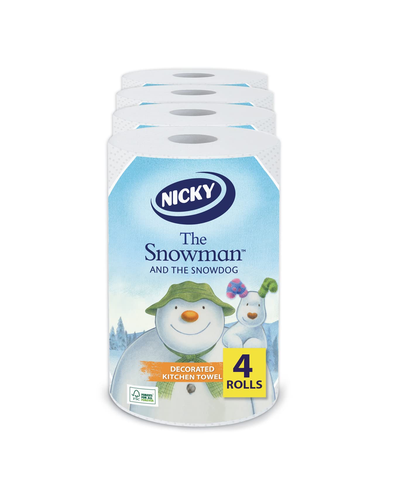 Nicky Snowman Super Roll Kitchen Towel | Pack of 4 Rolls | 2-ply ...