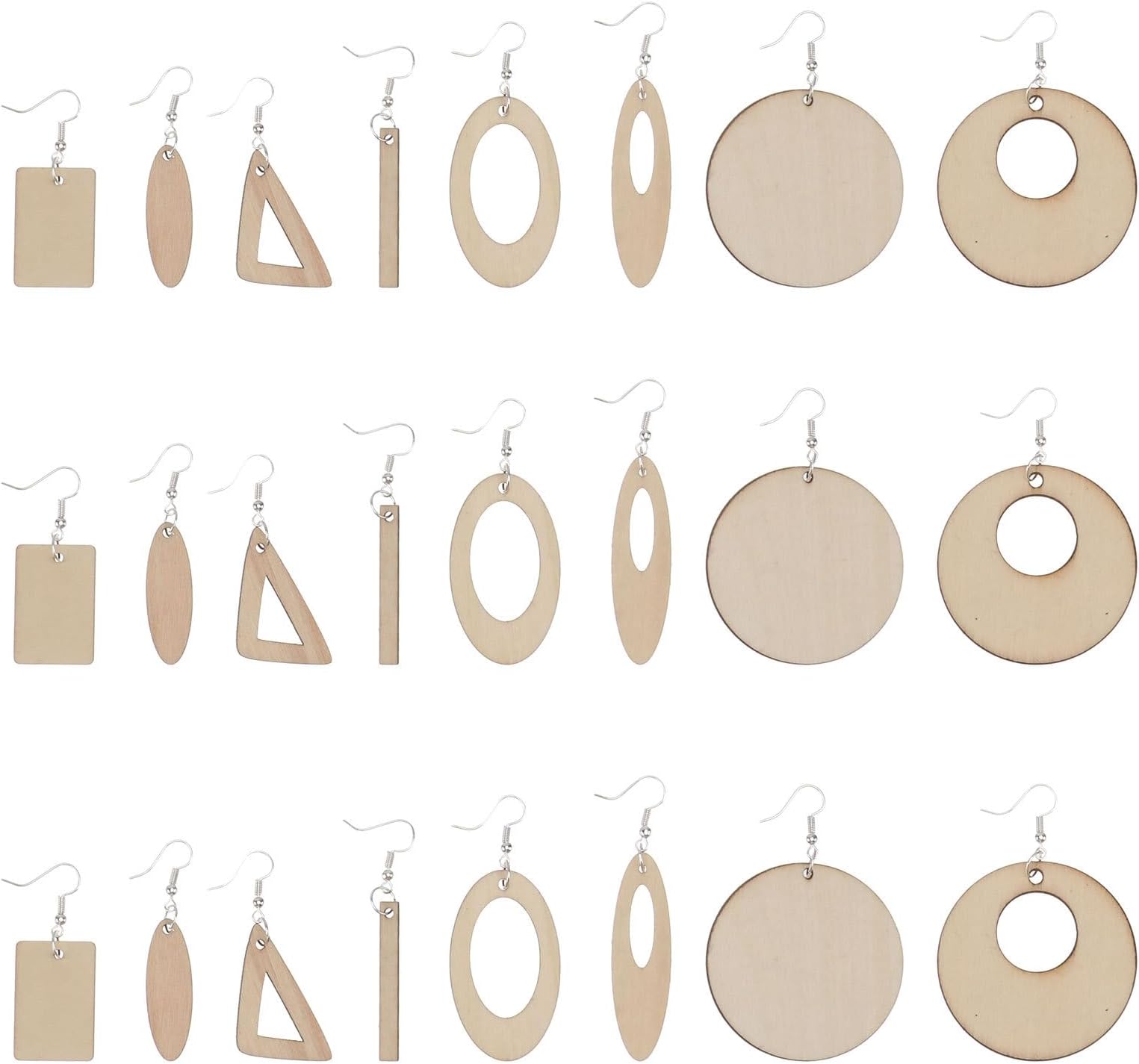 Amazon.com: wexpw 320 Pieces Unfinished Wooden Earrings Blank Wood for ...