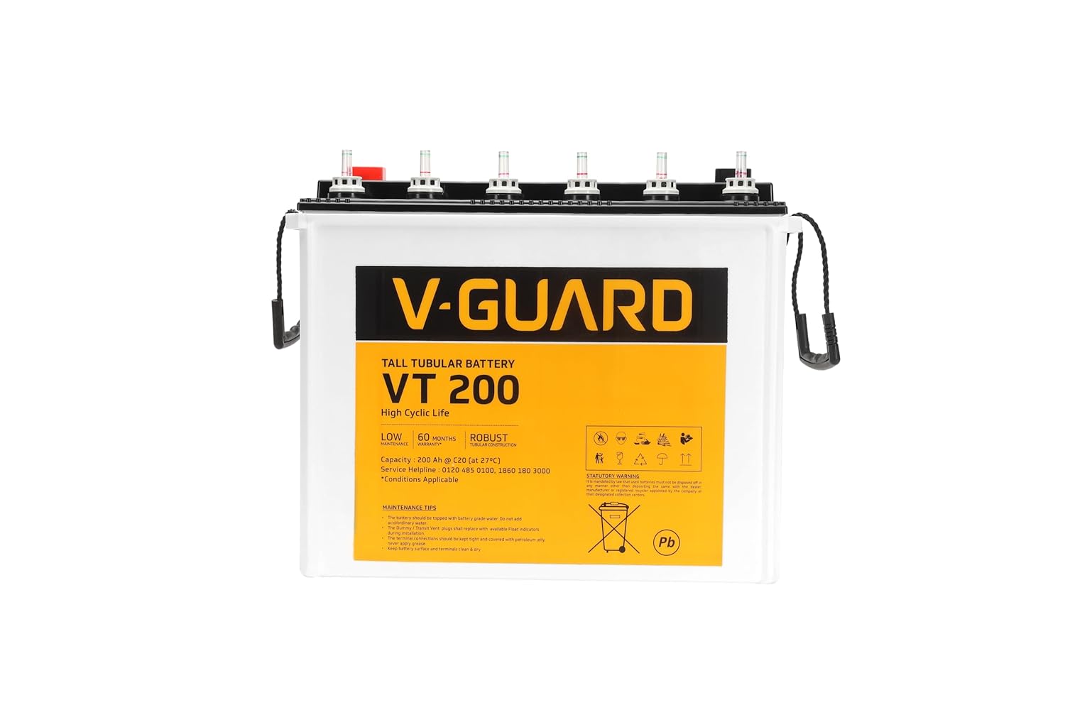 V-Guard VT200 Inverter Battery | Tubular Technology | High Backup ...