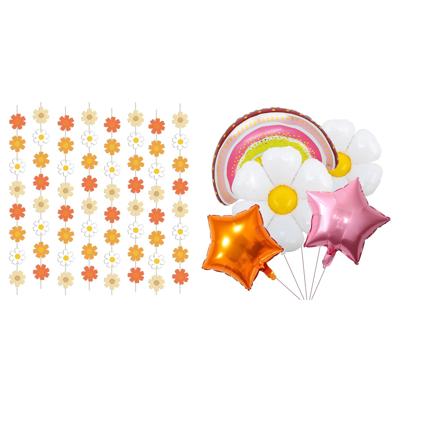 Amazon.com: Daisy Groovy Boho Party Hanging Banners,Daisy Balloon Boho ...