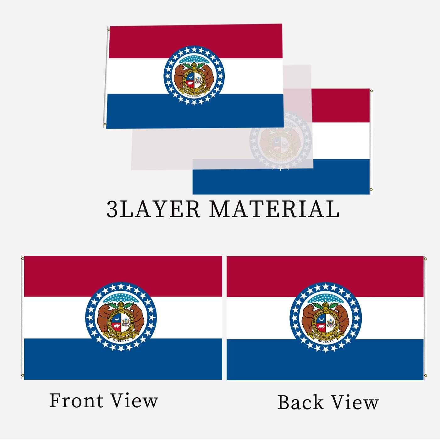 Snapklik.com : Missouri State Flag 3x5 Double Sided MO State Flags ...