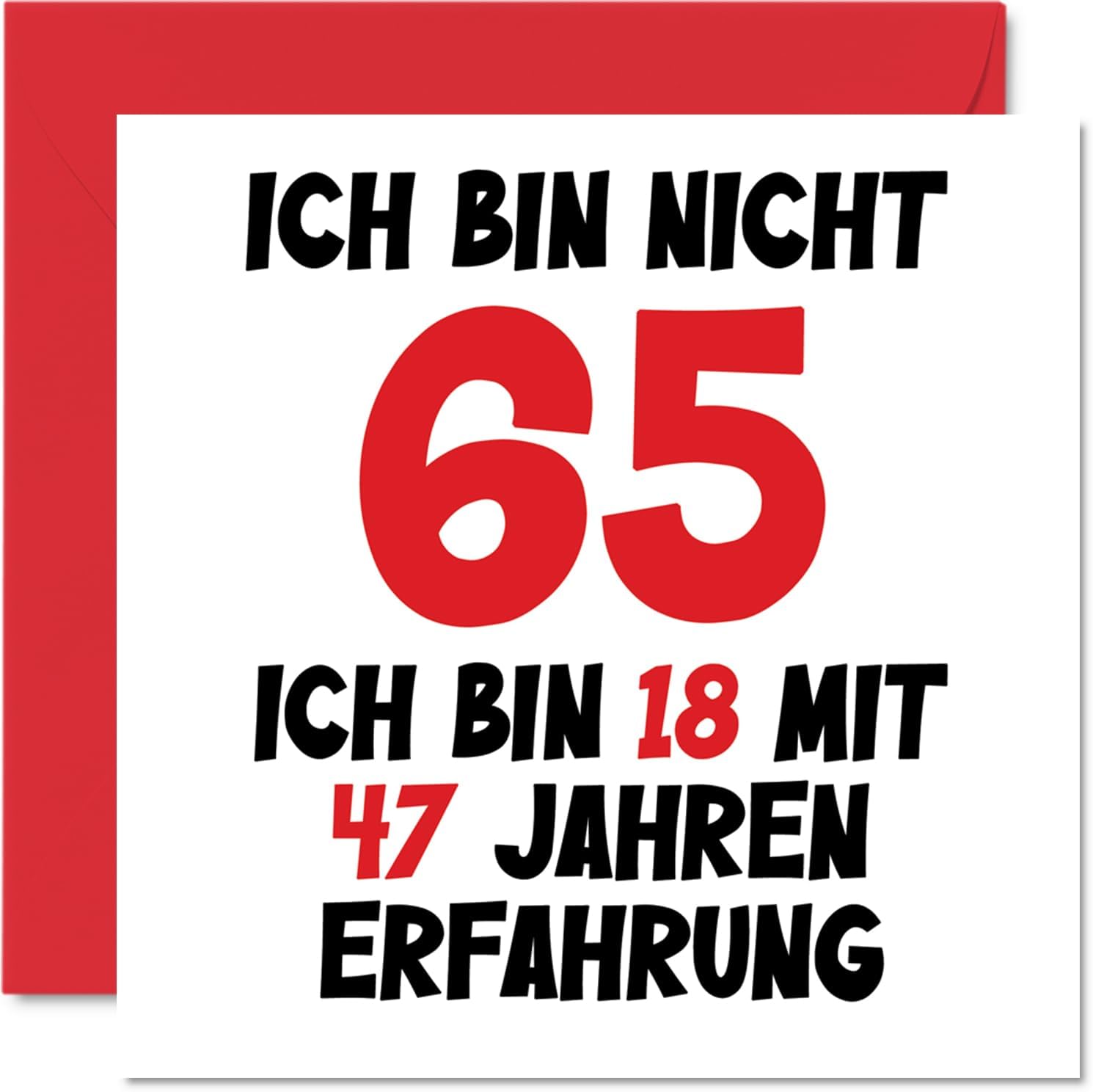65. Geburtstagskarte Lustig für Männer Frauen Ihn Sie - Ich Bin 18 und ...