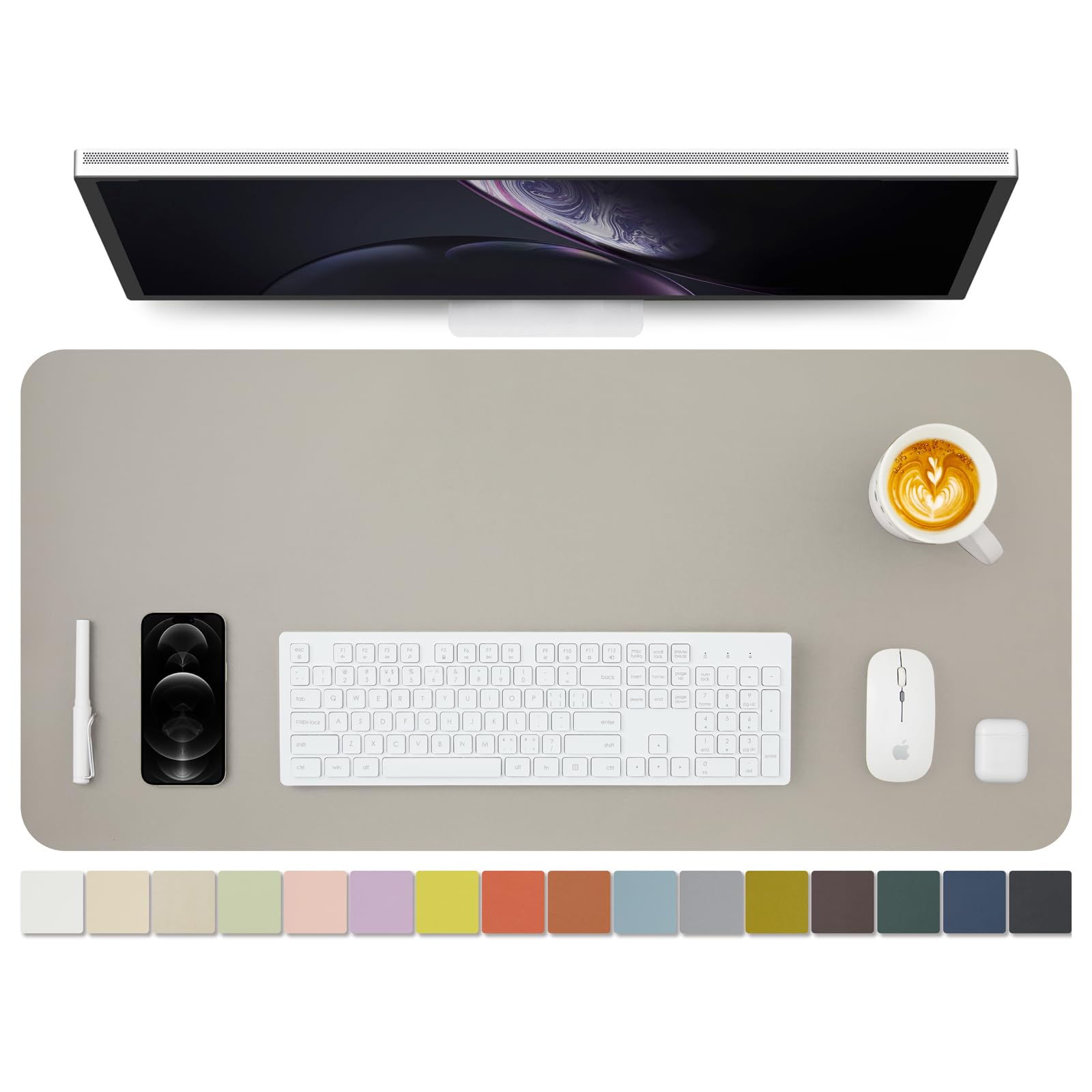 Amazon.com : Leather Desk Mat - Non-Slip PU Desk Pad for Office and ...