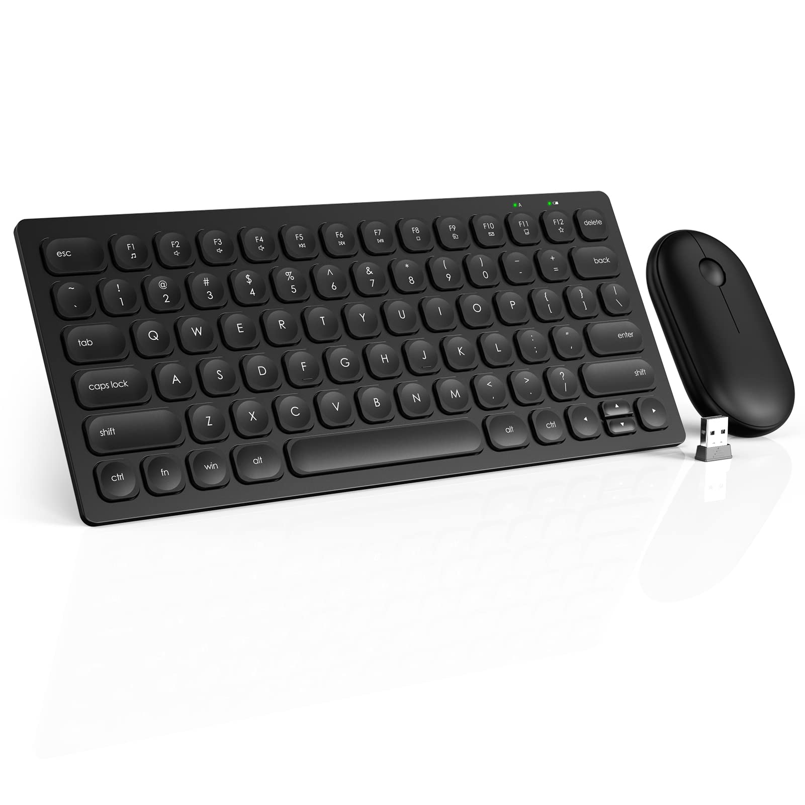 Buy Small Wireless Keyboard and Mouse, Ultra Slim Silent Mini Keyboard ...