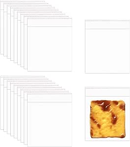 Amazon.com: Square Self Adhesive Cellophane Bags 6x6'' 300pcs 2mil Self ...