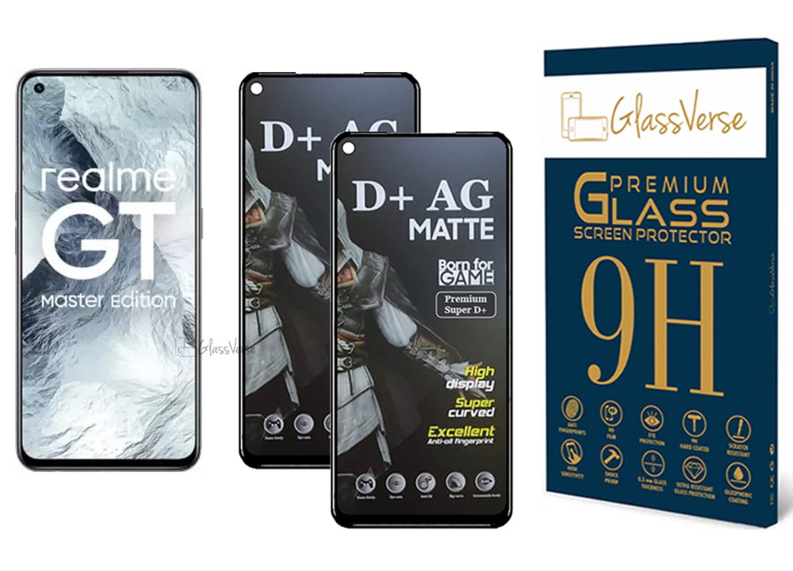 GlassVerse D+ Matte Tempered Glass With 18H Hardness For Realme GT Master Edition (Pack Of 2 ...