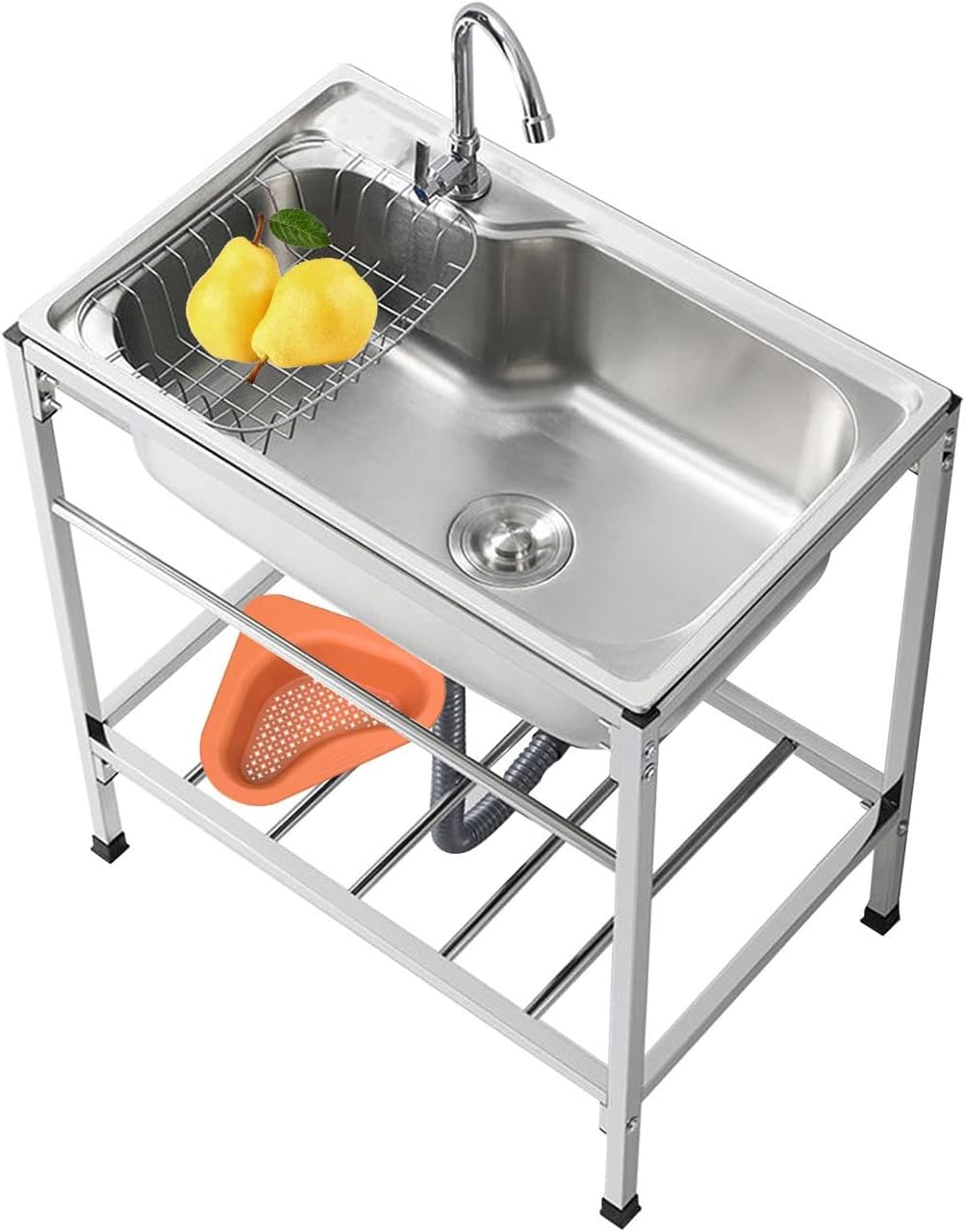 Amazon.com: Kitchen Sink With Tap And Drain, 304 Stainless Steel ...