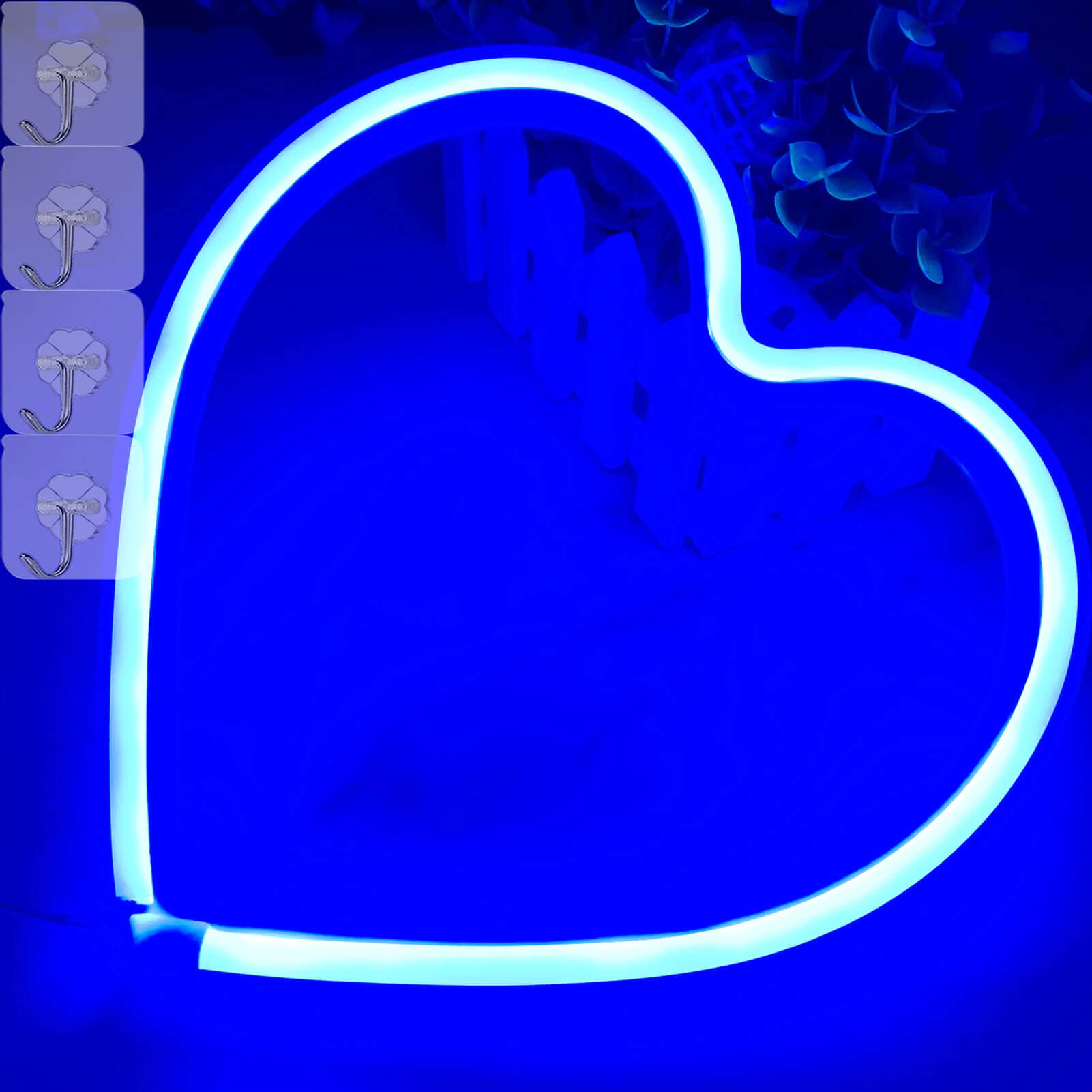 Snapklik.com : VIFULIN Heart Shaped Lights Blue Heart Neon Light ...