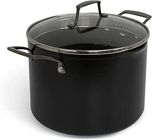 Amazon.com: Blu. Cookware 8.5QT Stock Pot with Double Strainer Lid, Non-Toxic, Non-Stick Ceramic ...