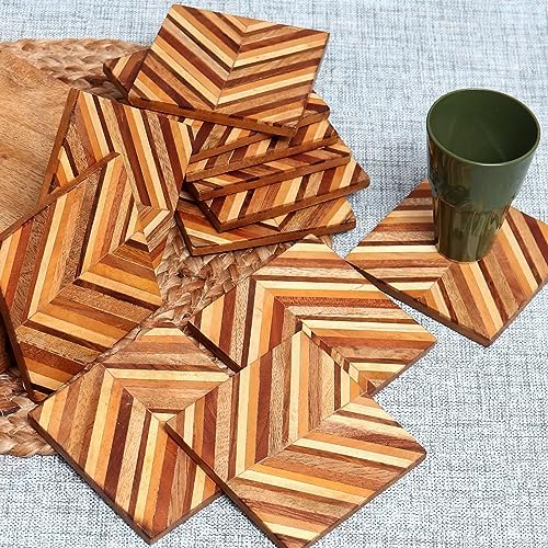 Indian-Shelf Coasters for Cups Set of 12 Wooden Items for Gift Cup ...