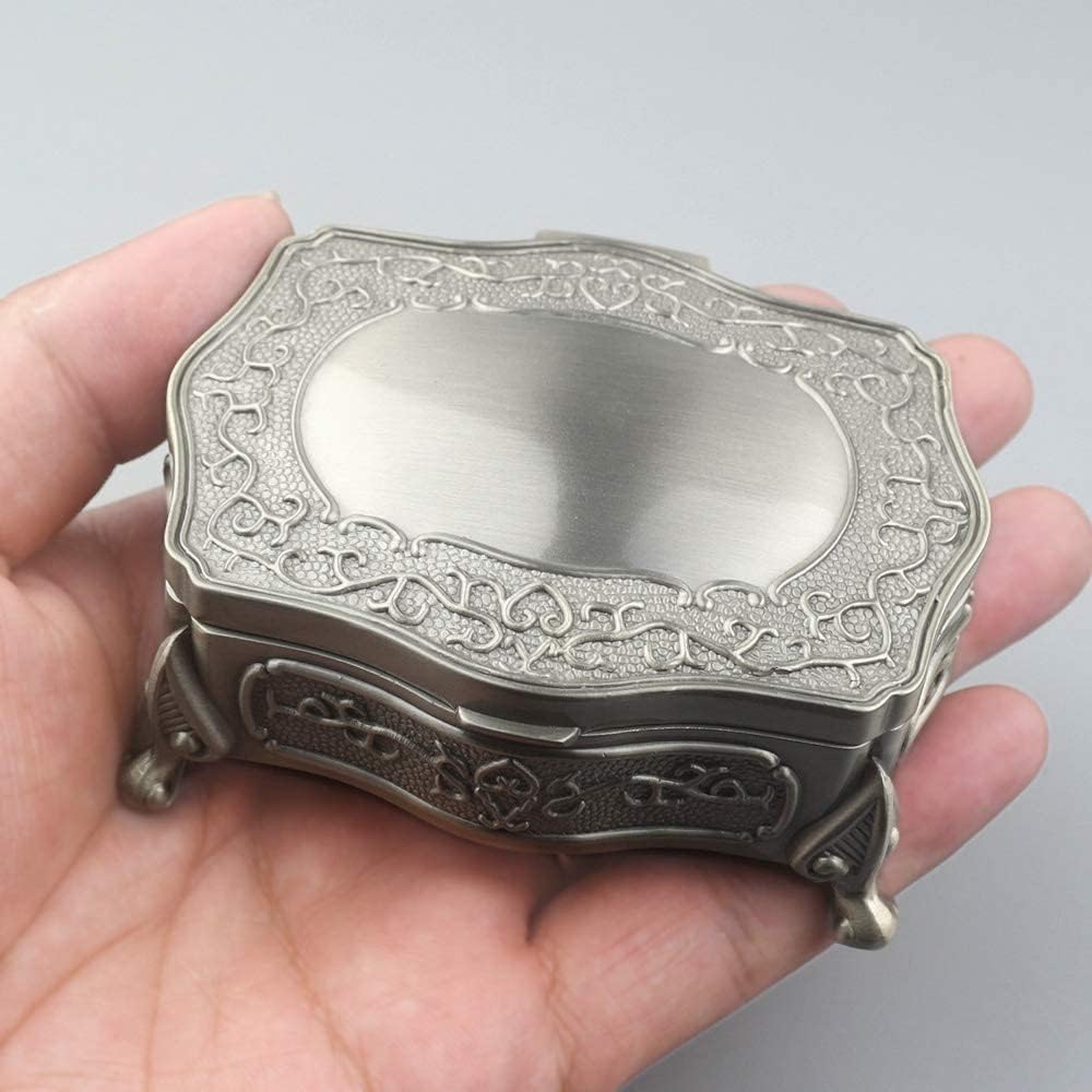 Amazon.com: ROSIKING Square Emboss Alloy Metal Music Box Wind Up ...