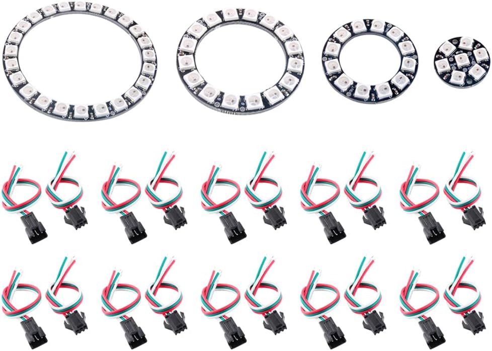 Amazon.com: DIYmall 7Bits 12Bits 16Bits 24Bits RGB LED Ring WS2812B ...