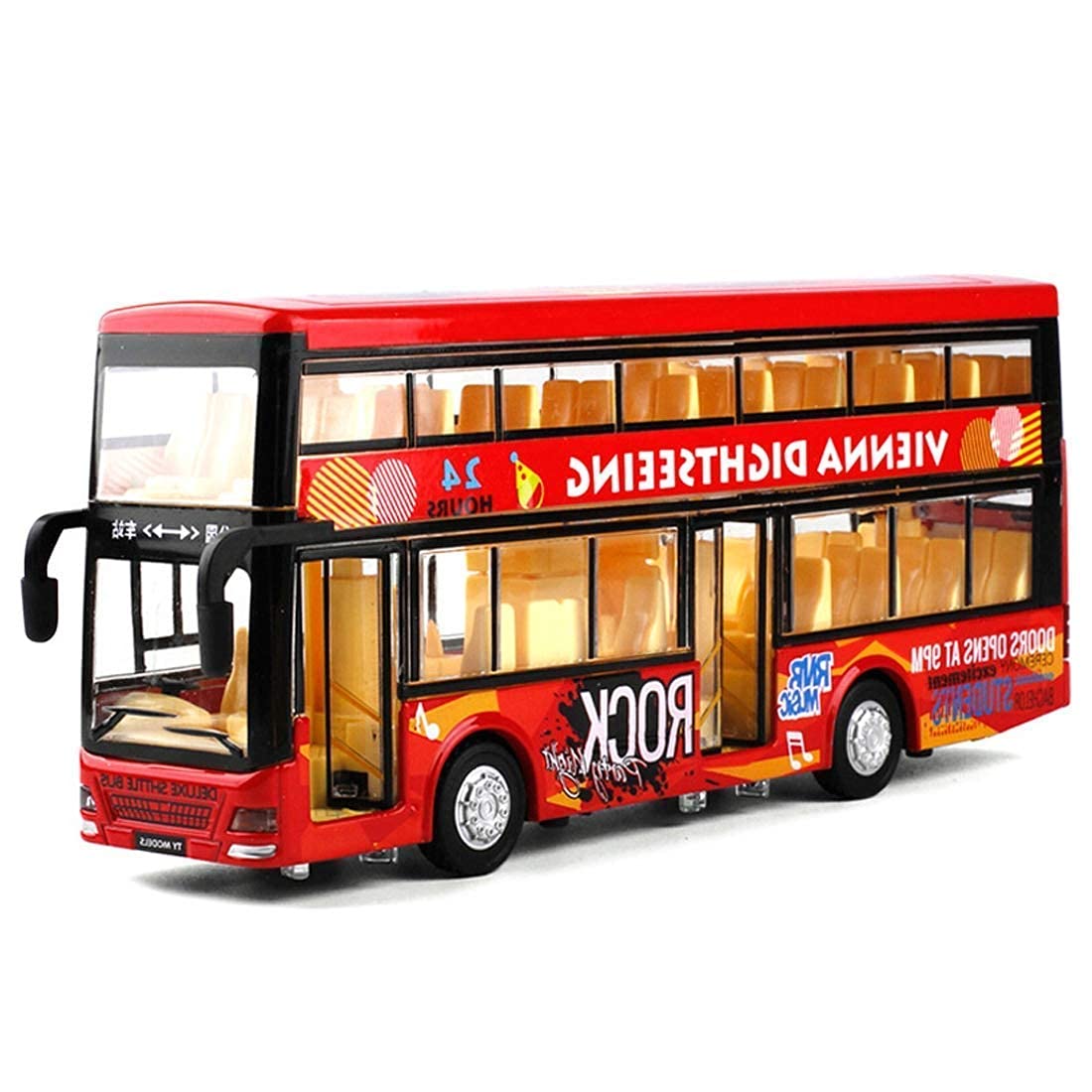 Generic Double Decker Travel Toy Bus with LED Light and Sound, Metal ...