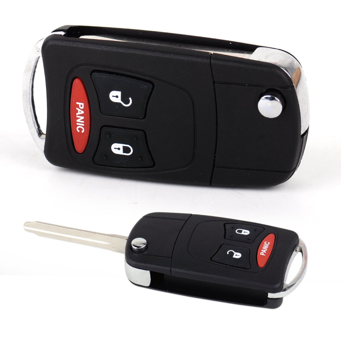 Amazon.com: beler 2+1 Button Flip Folding Remote Key Fob Shell Case ...