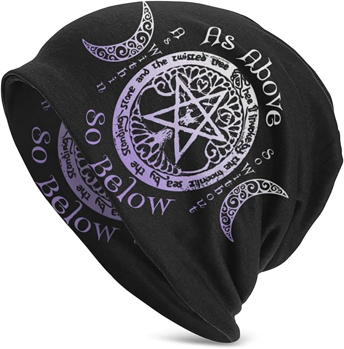 Fuevdvrri Wiccan Pagan Witch Womens Hats Winter Soft Knit Hat Black ...
