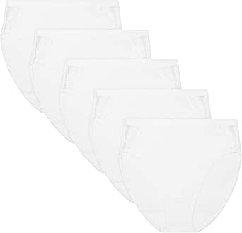 Bali Women's Underwear High-Cut Pack, 5-Pack, Cotton Lace Moisture ...