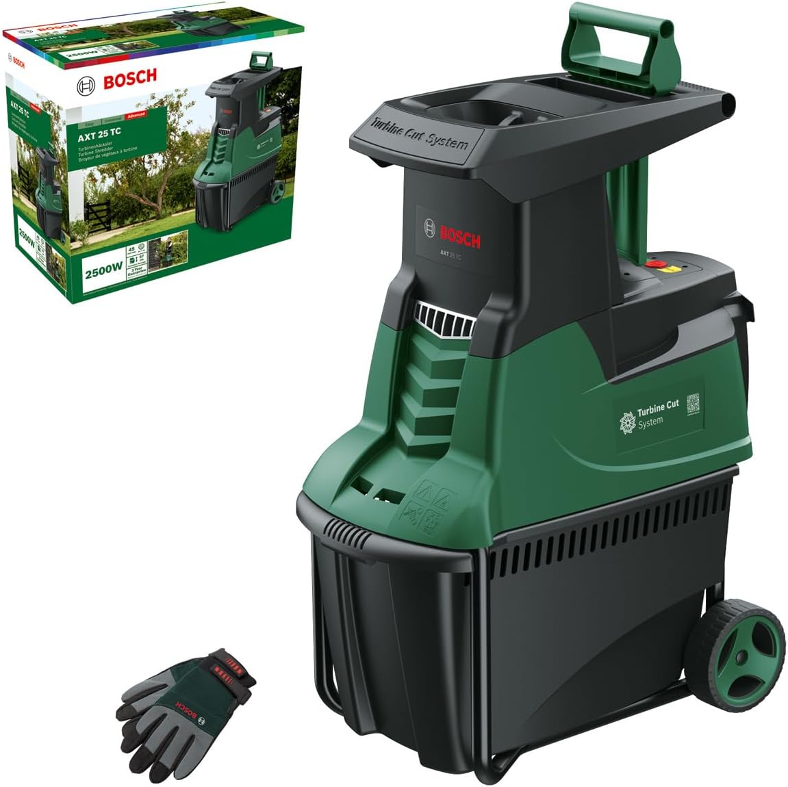 Bosch Turbinenhäcksler AXT 25 TC (2.500 W; geeignet für Holz und harte ...