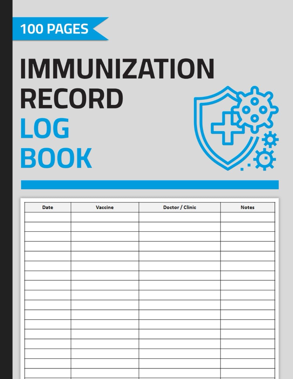 Immunization Record Log Book: Immunization Tracker Logbook | 100 Pages ...