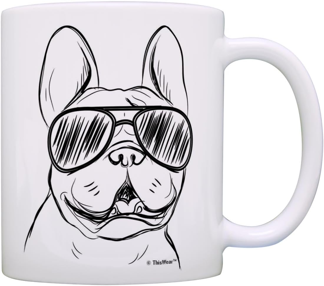 Amazon.com: ThisWear Dog Lovers Gifts French Bulldog Wearing Sunglasses ...