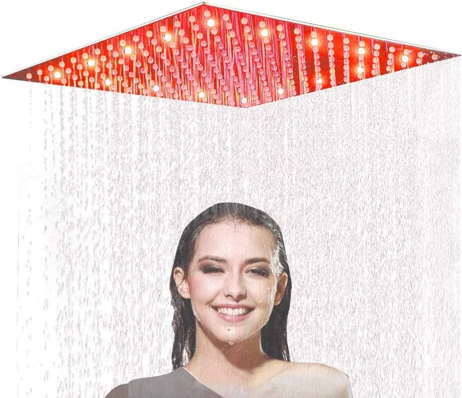 Suguword 16 Inch LED Rain Shower Head Ultra Thin Stainless Steel ...