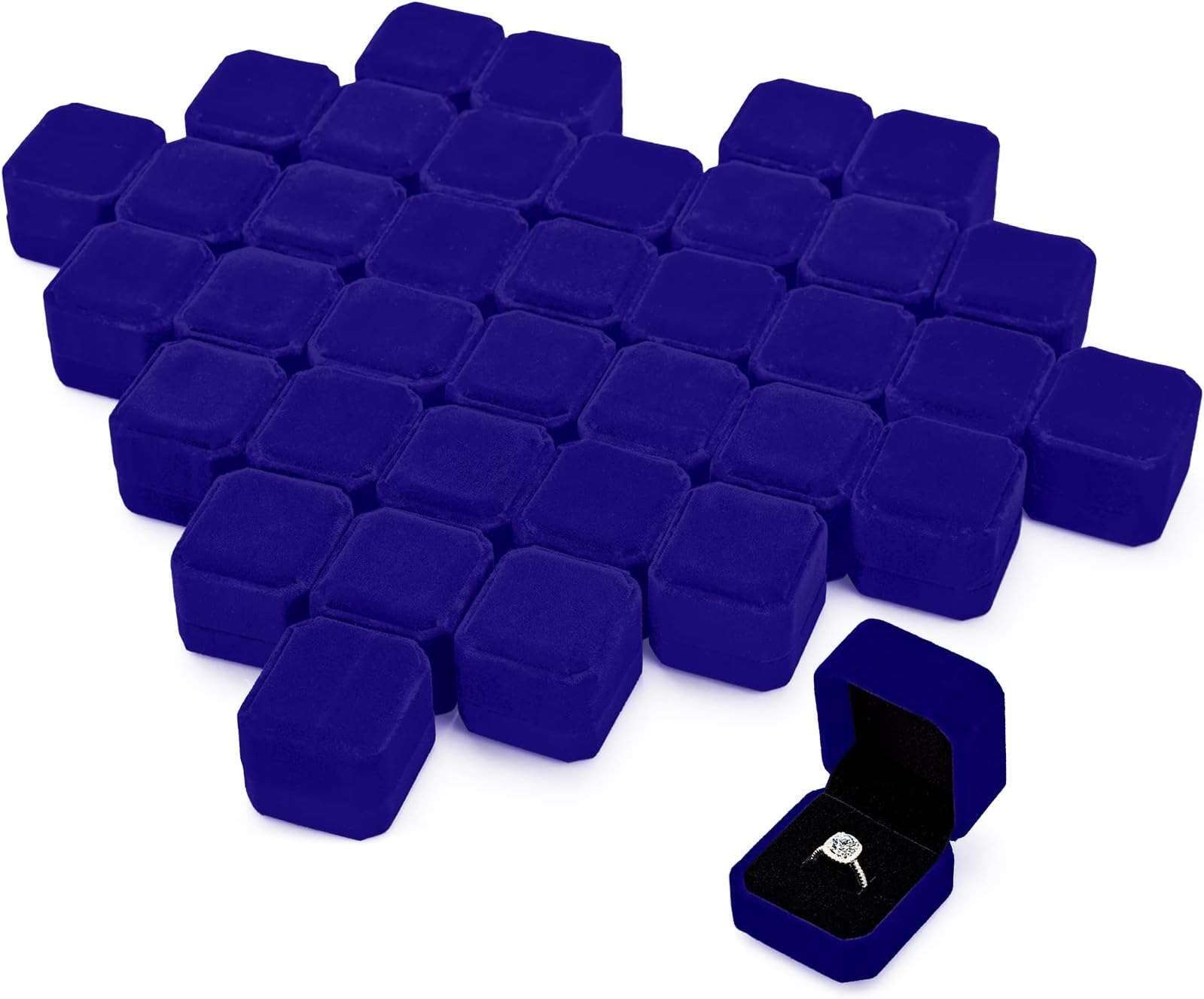 Amazon.com: ELEpure Thickened 12 pcs Clear Crystal Ring Gift Boxes ...