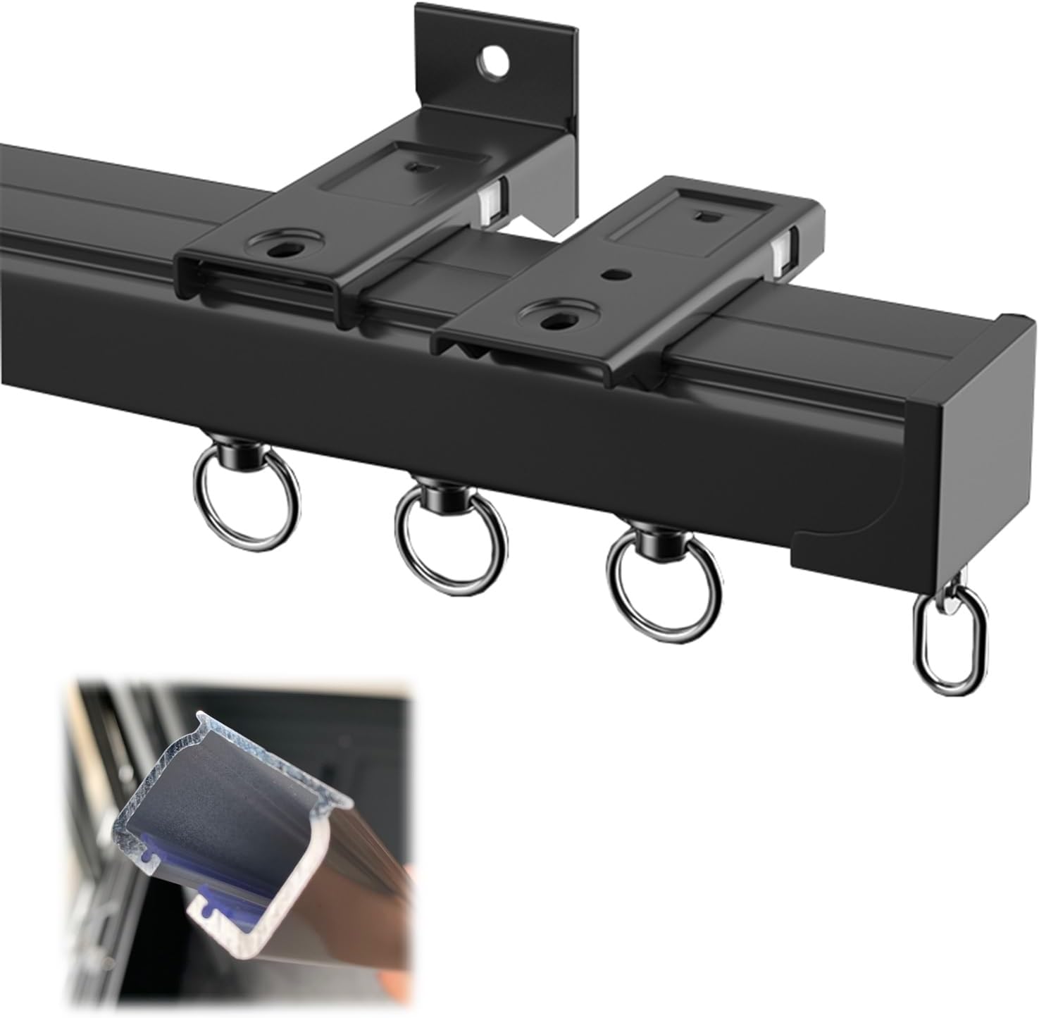 Ceiling Curtain Track, Curtain Rail with Mute Rollers, Room Divider ...