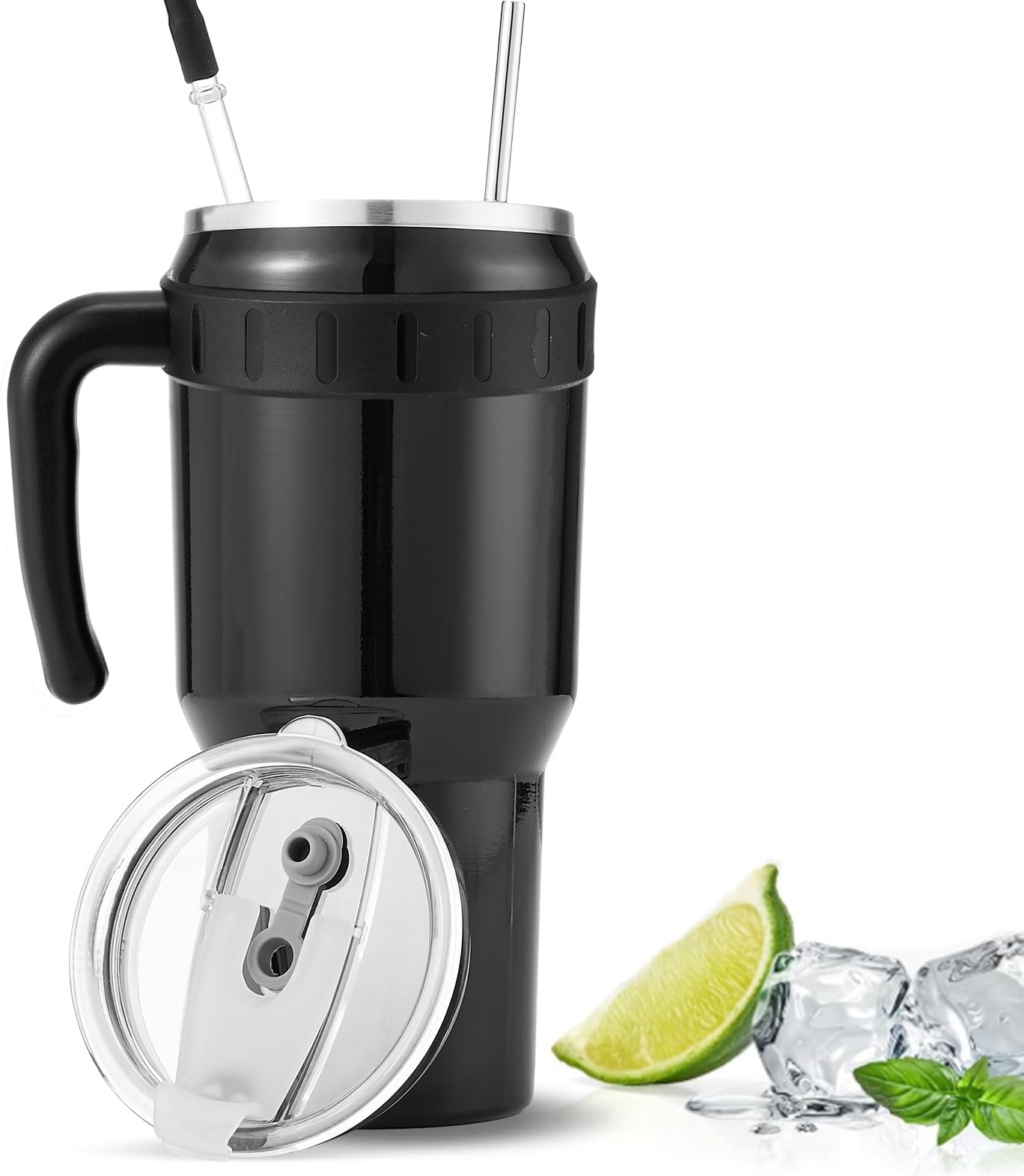 40OZ Vaso Térmico de Acero Inoxidable, Taza Termica Frio y Caliente para Cafe con Tapa y Popote ...