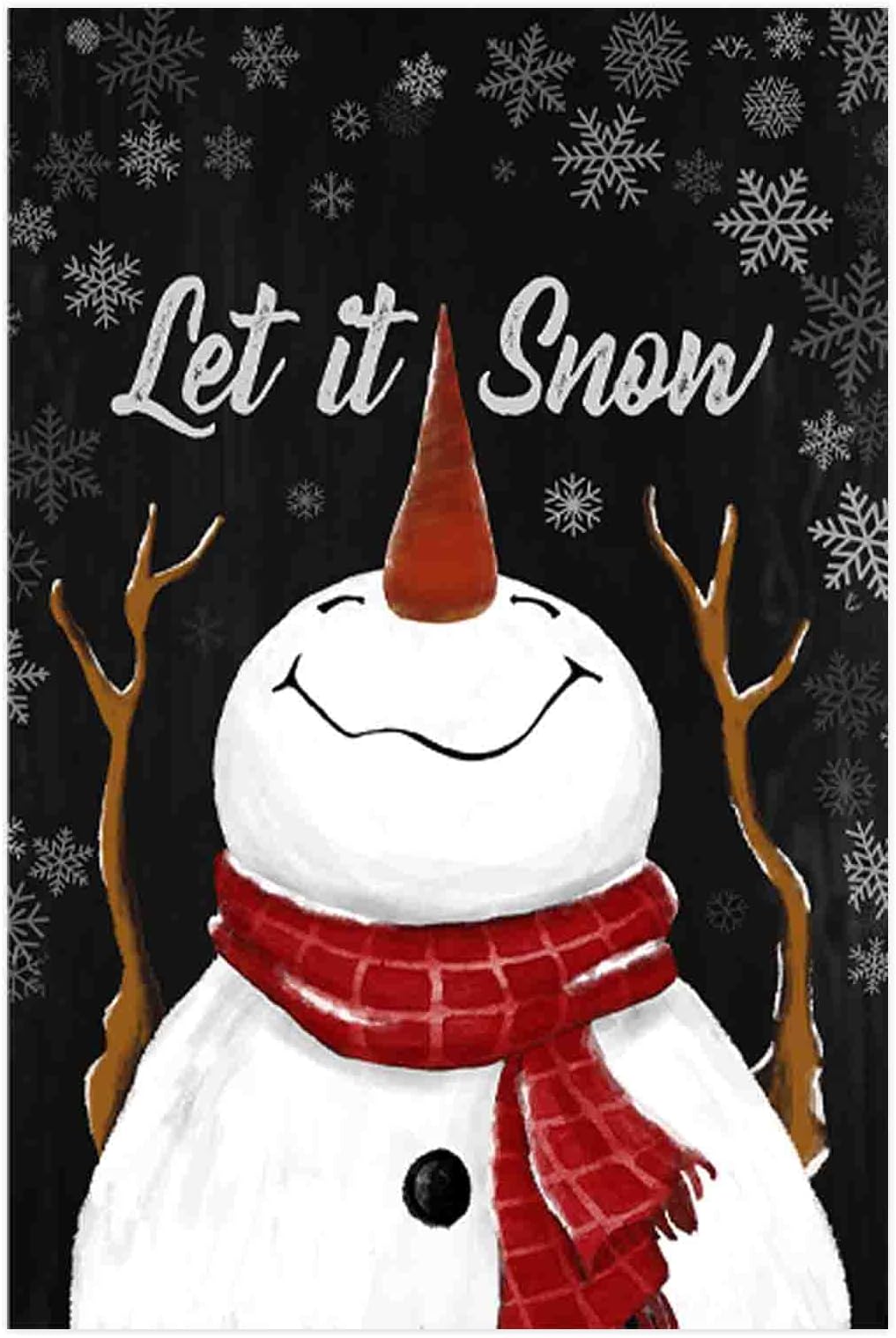 Amazon.com : H Yaou Christmas Snowman Garden Flag 12x18 Double Sided ...