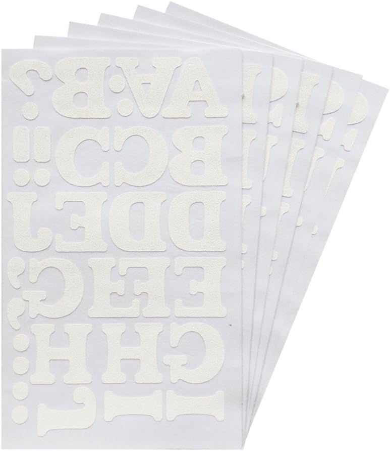 Amazon.com: Magfok Iron-on Transfer Flock Letters White for Fabric 1-1/ ...