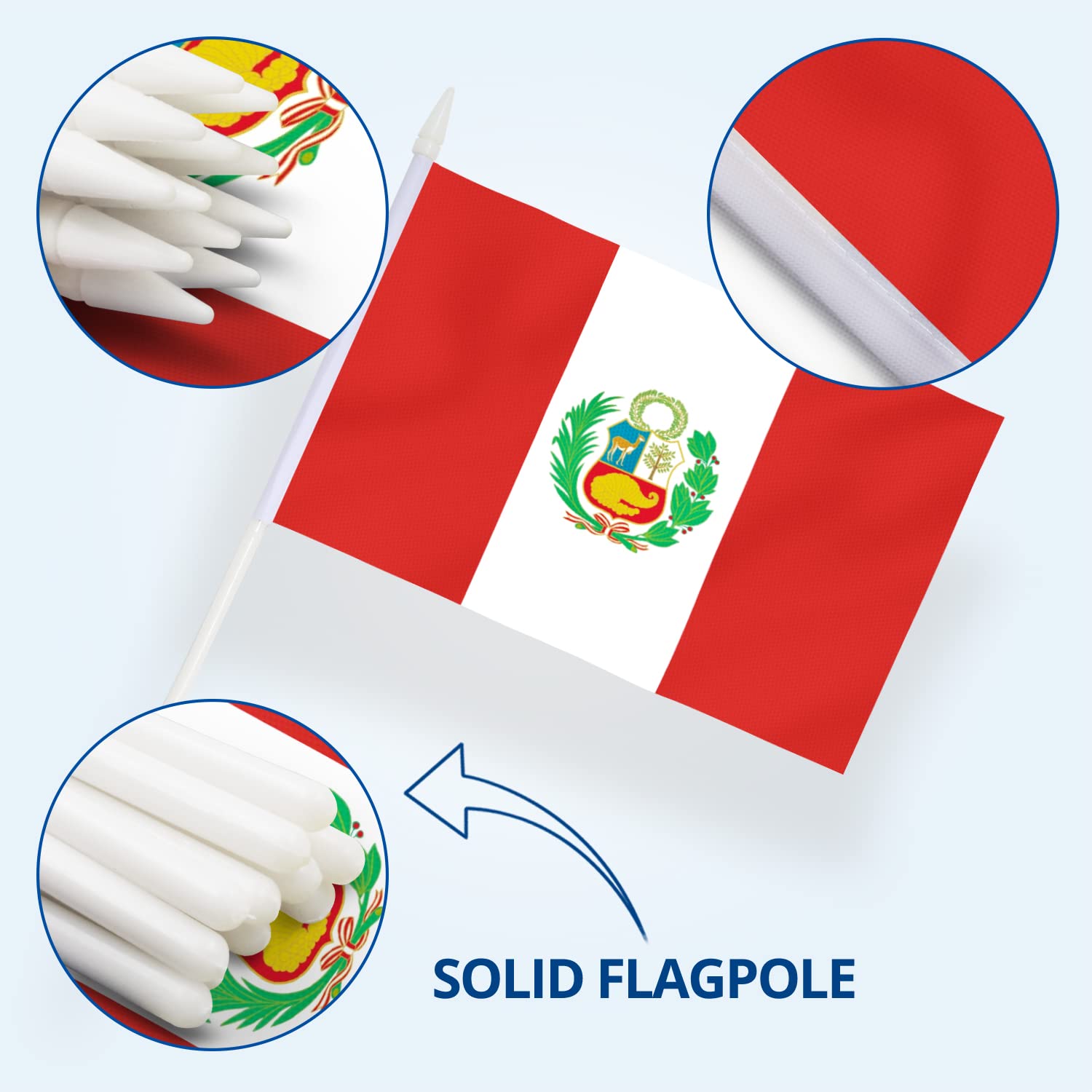 Snapklik.com : Anley Peru Mini Flag 12 Pack - Hand Held Small Miniature ...