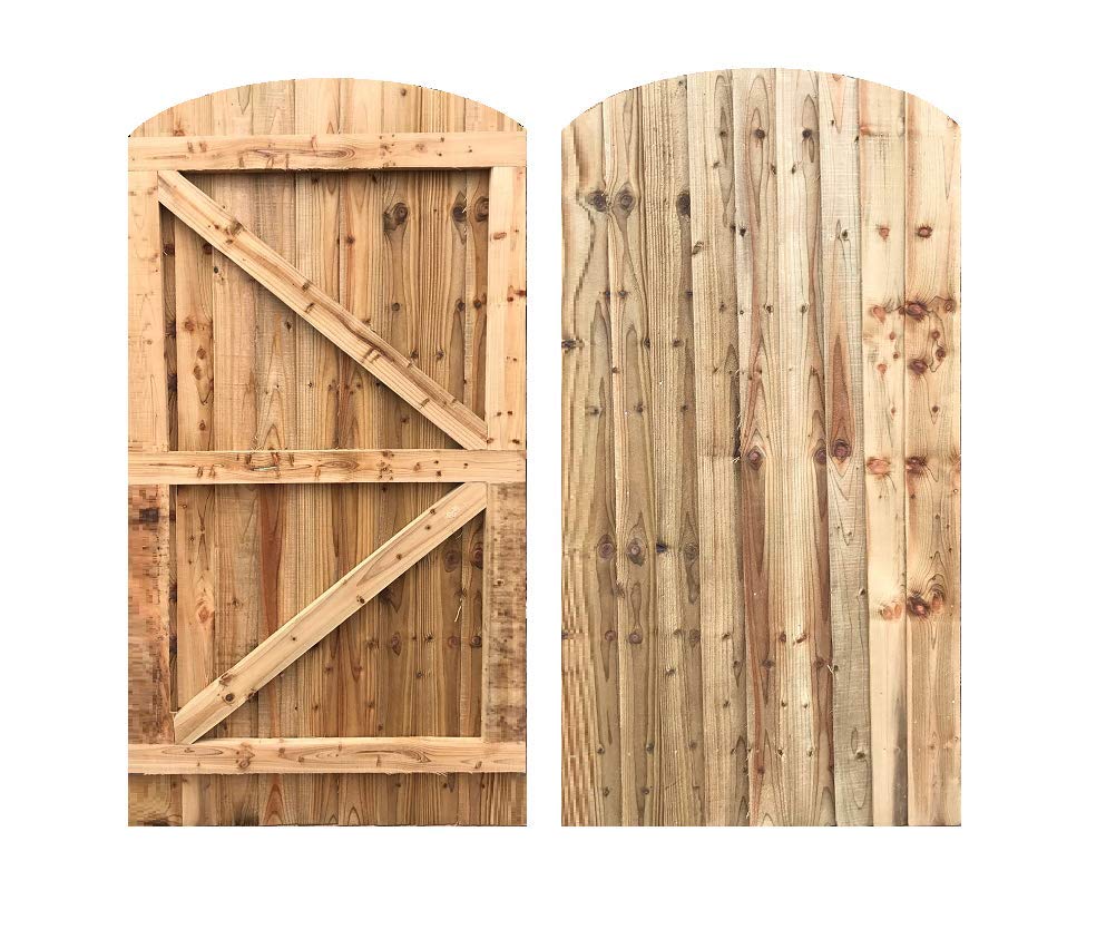 Buy Feather Edge Arch Top Fully Framed Braced Strong Garden Gate ...