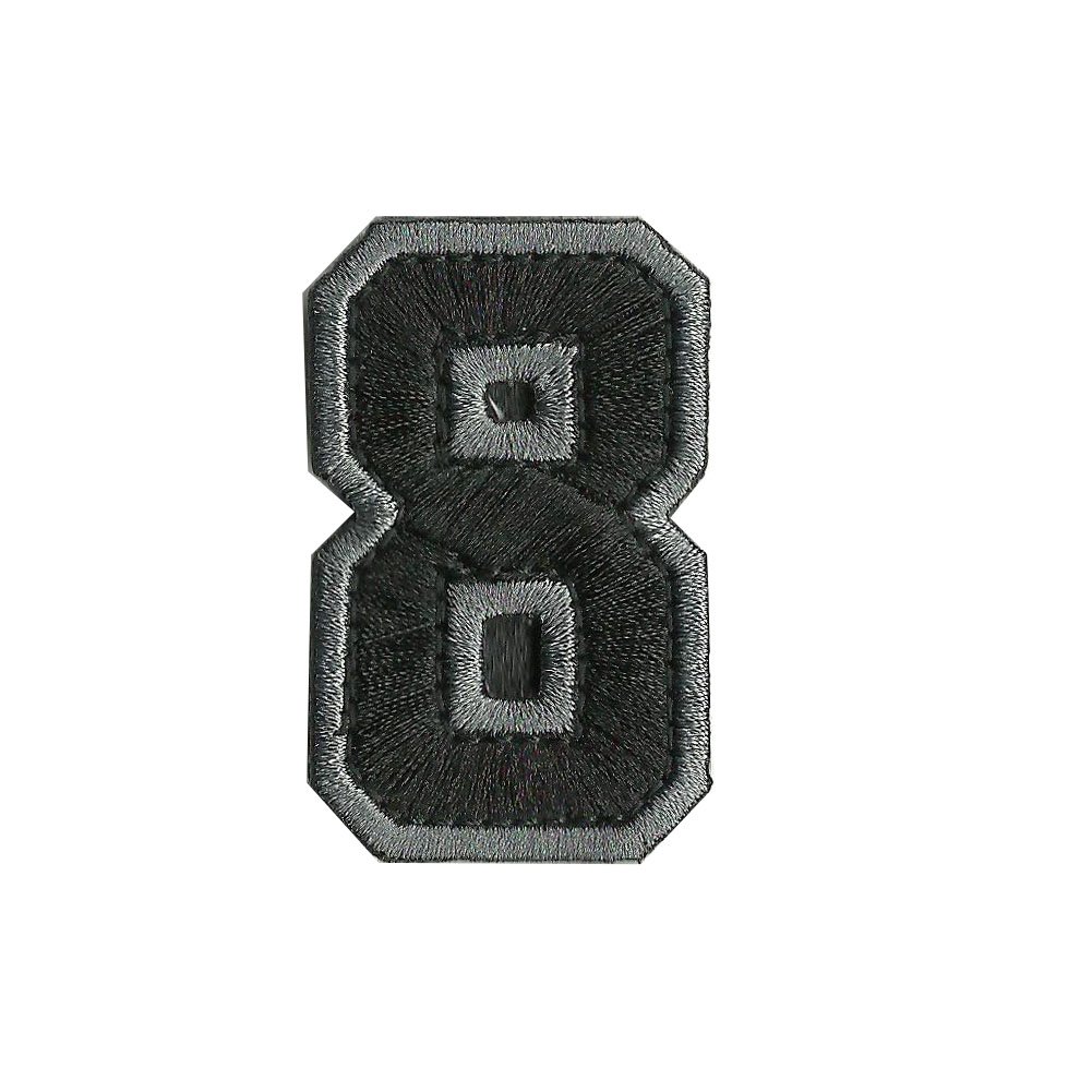 Amazon.com: Tactical Numbers Patches - Silver/Black - Eight : Sports ...