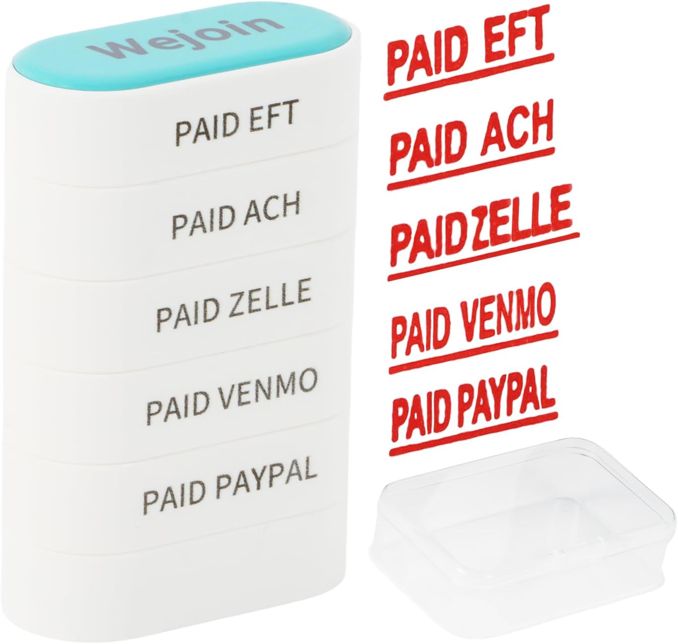 Amazon.com : WEJOIN Office Paid Stamps Set - Paid Self Inking Rubber ...