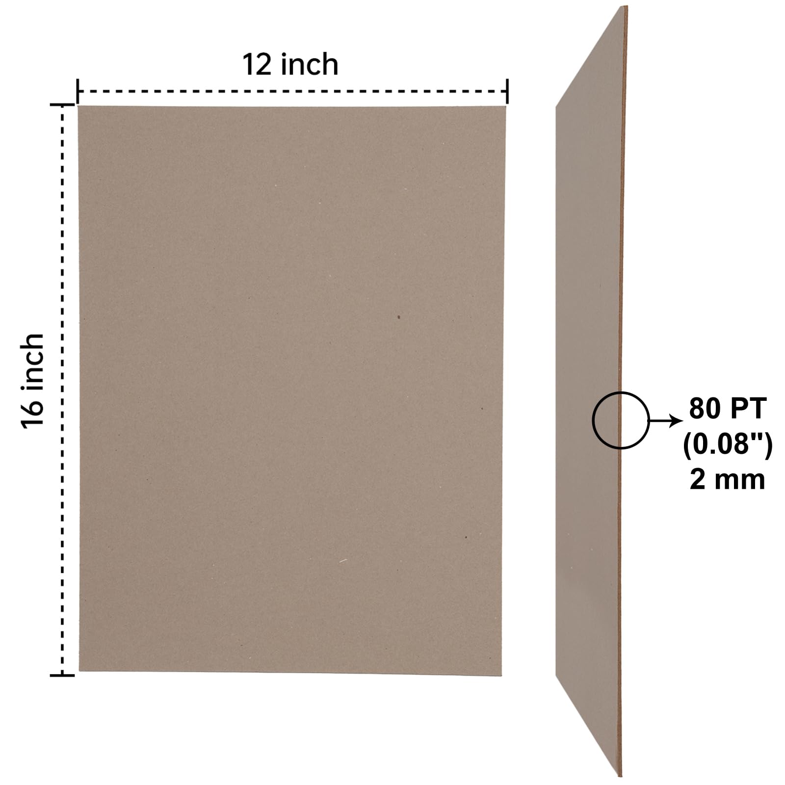 Snapklik.com : Heavy-Duty Chipboard Sheets 12 X 16 In - 80 PT