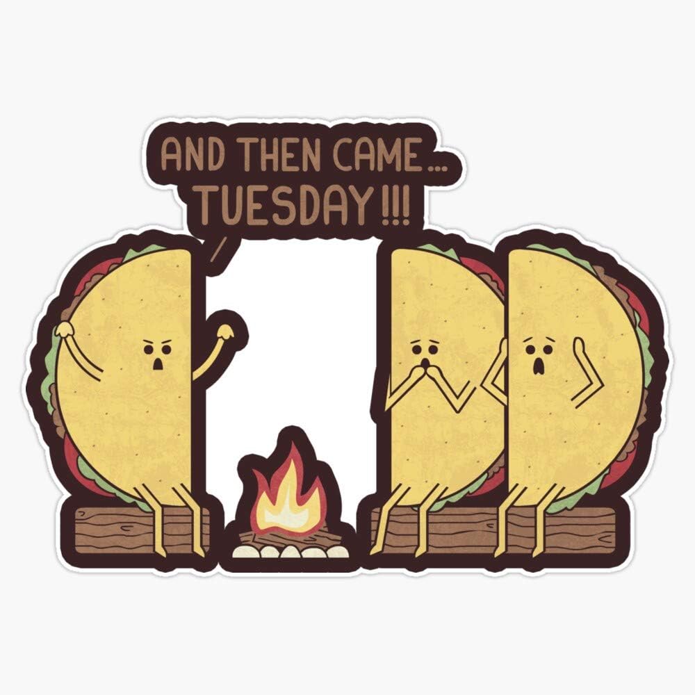 Amazon.com - Tuesday Sticker Vinyl Bumper Sticker Decal Waterproof 5"