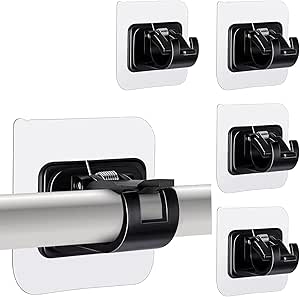 Amazon.co.jp: Set of 4 Round Bar Fixing Clips, Curtain Rod Brackets ...
