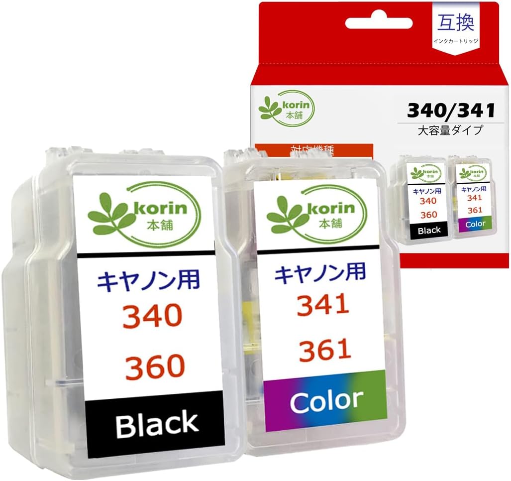 Amazon.co.jp: 【korin本舗】BC-340XL/360XL BC-341XL/361XL キャノン(Canon)用 詰め替えインク BC-340 BC-360 BC-341 ...