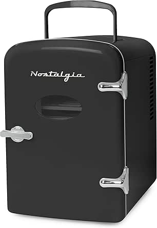 Amazon.com: Nostalgia Retro Mini Fridge and Heater - 6-Can Capacity, 12 ...