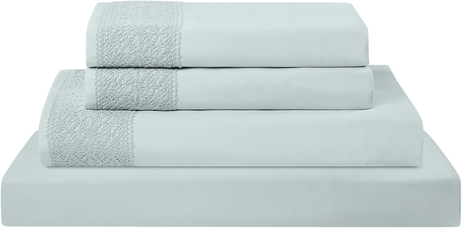 Amazon.com: Modern Threads Soft Microfiber Crochet Lace Sheets ...