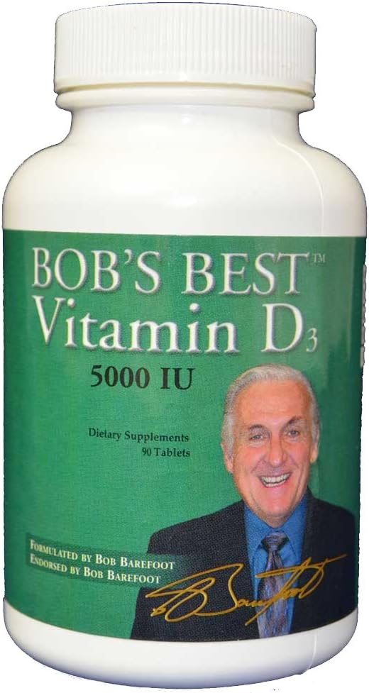 Amazon.com: Bob Barefoots Best Vitamin D3 5000 IU - 90 Vegetarian ...