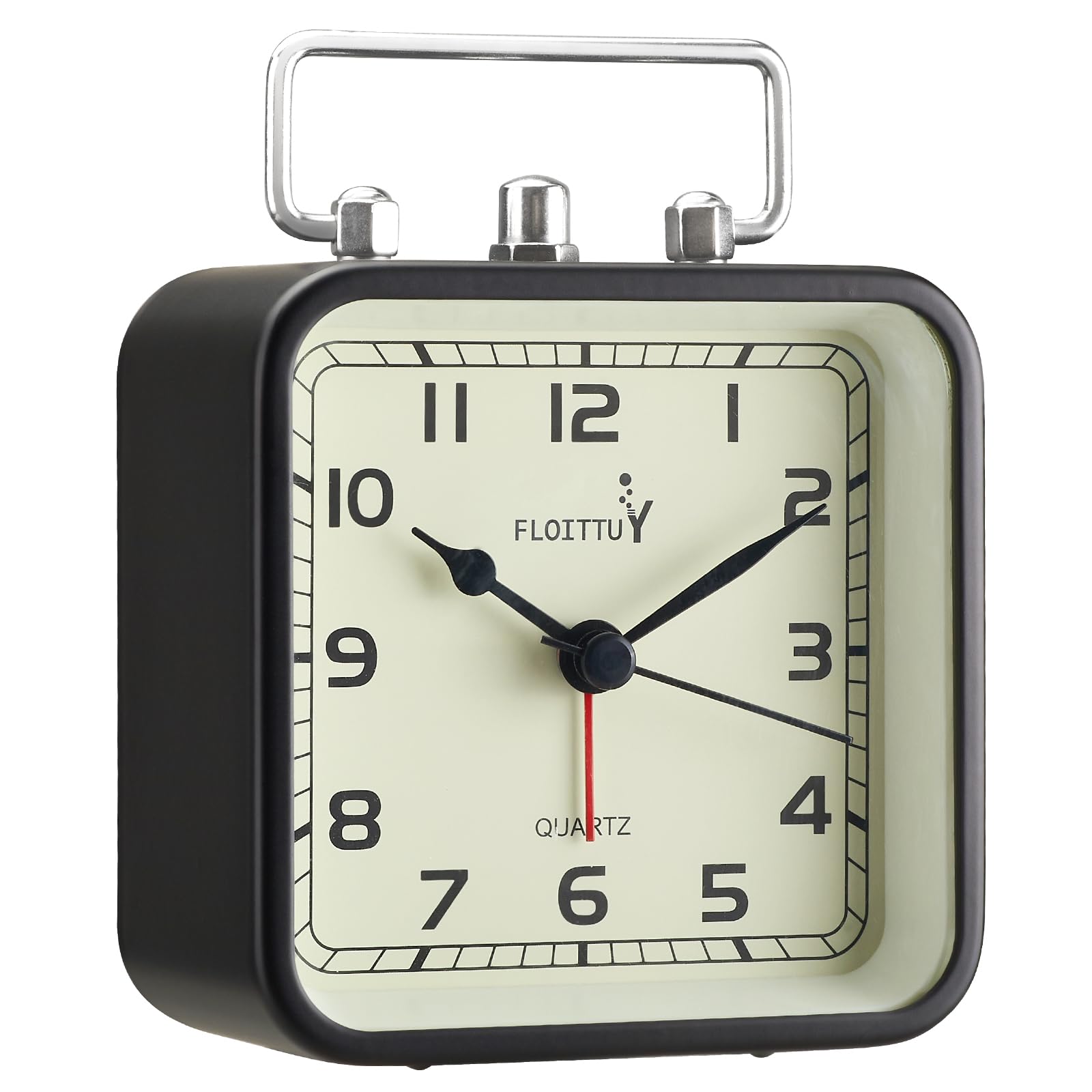 Amazon.com: FLOITTUY Square Metal Beep Alarm Clock Silent No Ticking ...