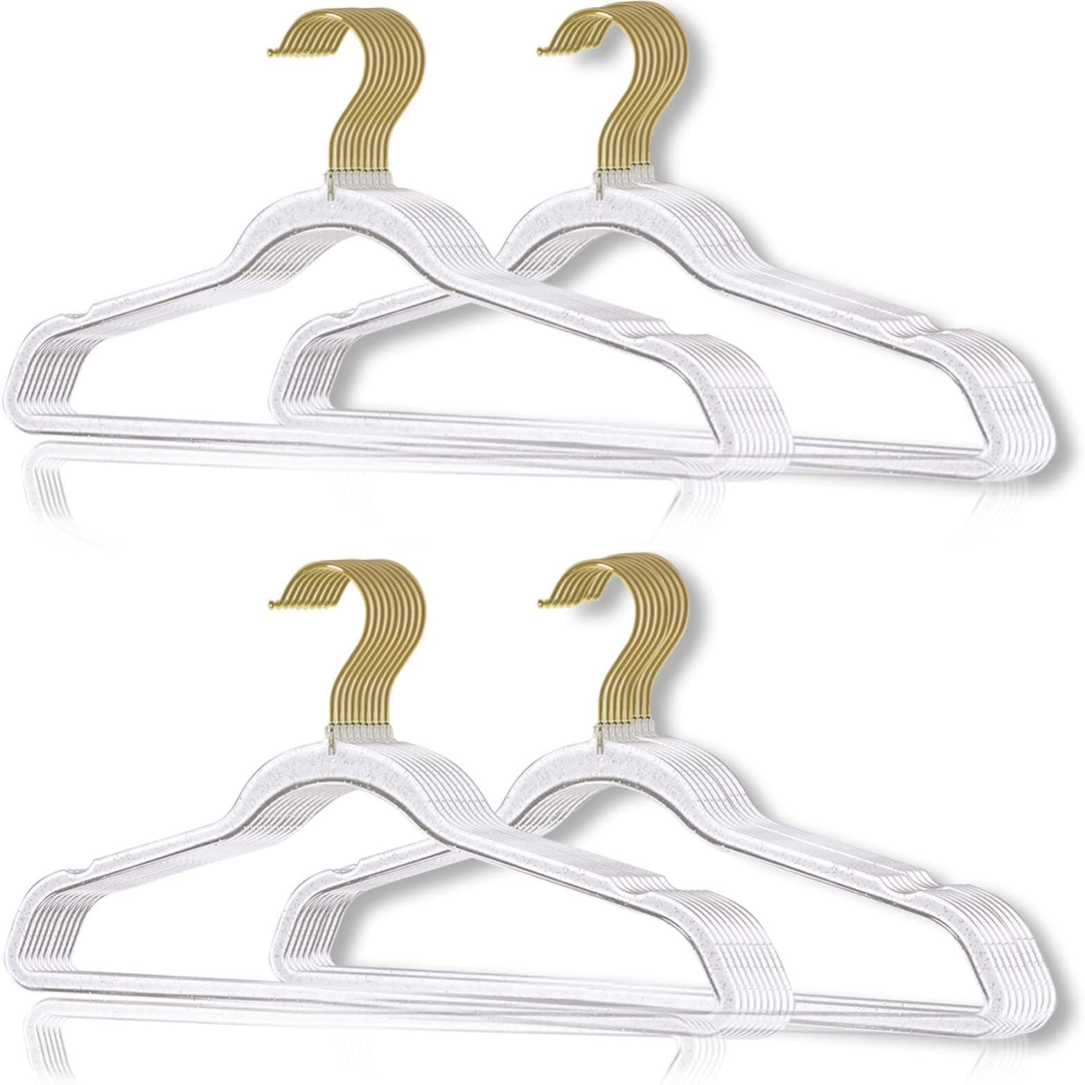 Amazon.com: UIZLVEU Strong Matte Gold Aluminum Coat Hangers 20 Pack ...