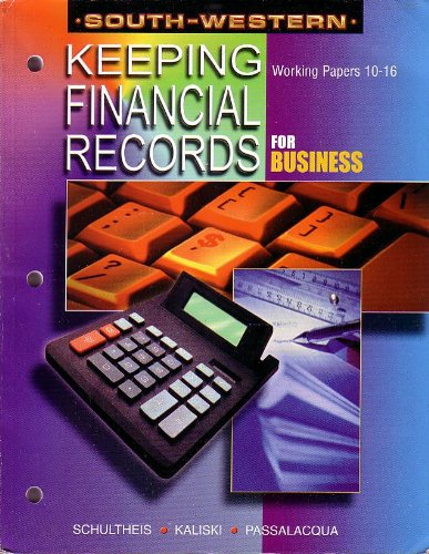 Keeping Financial Records for Business - Working Papers : Chapters 10 ...