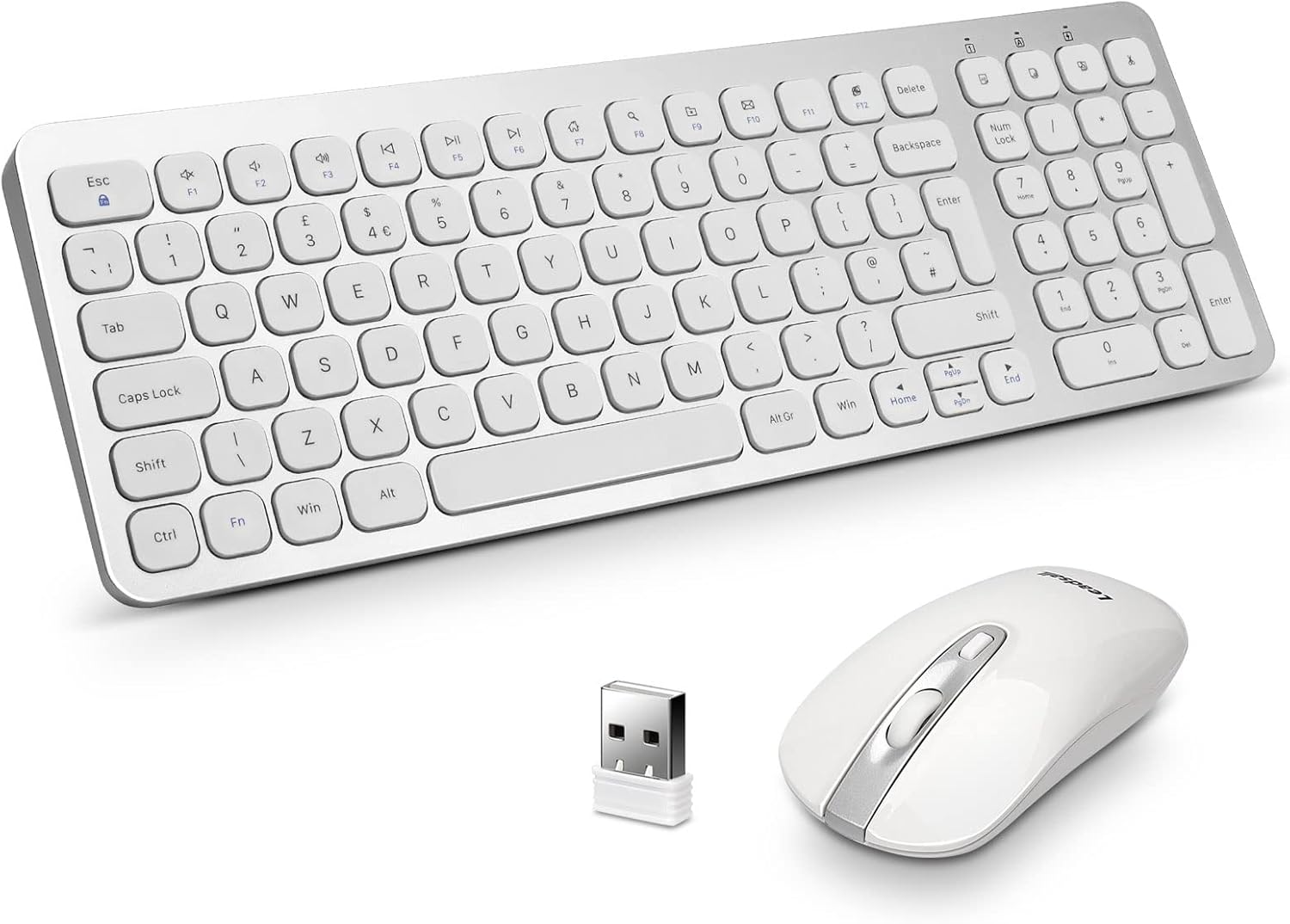 LeadsaiL Wireless Keyboard and Mouse Set, Wireless USB Mouse and ...